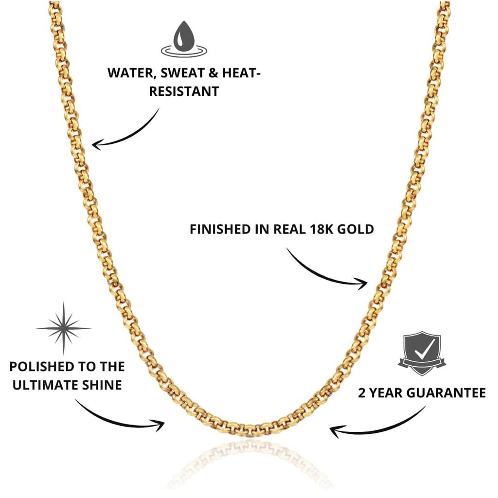Men's Belcher Chain Gold 3mm | VIRAGE London