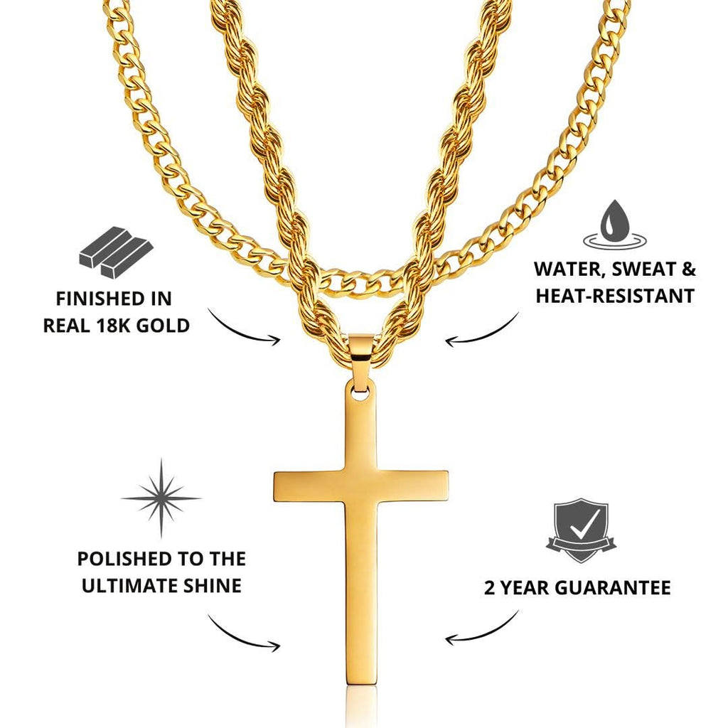 Men's Gold Cross x Cuban Set | VIRAGE London