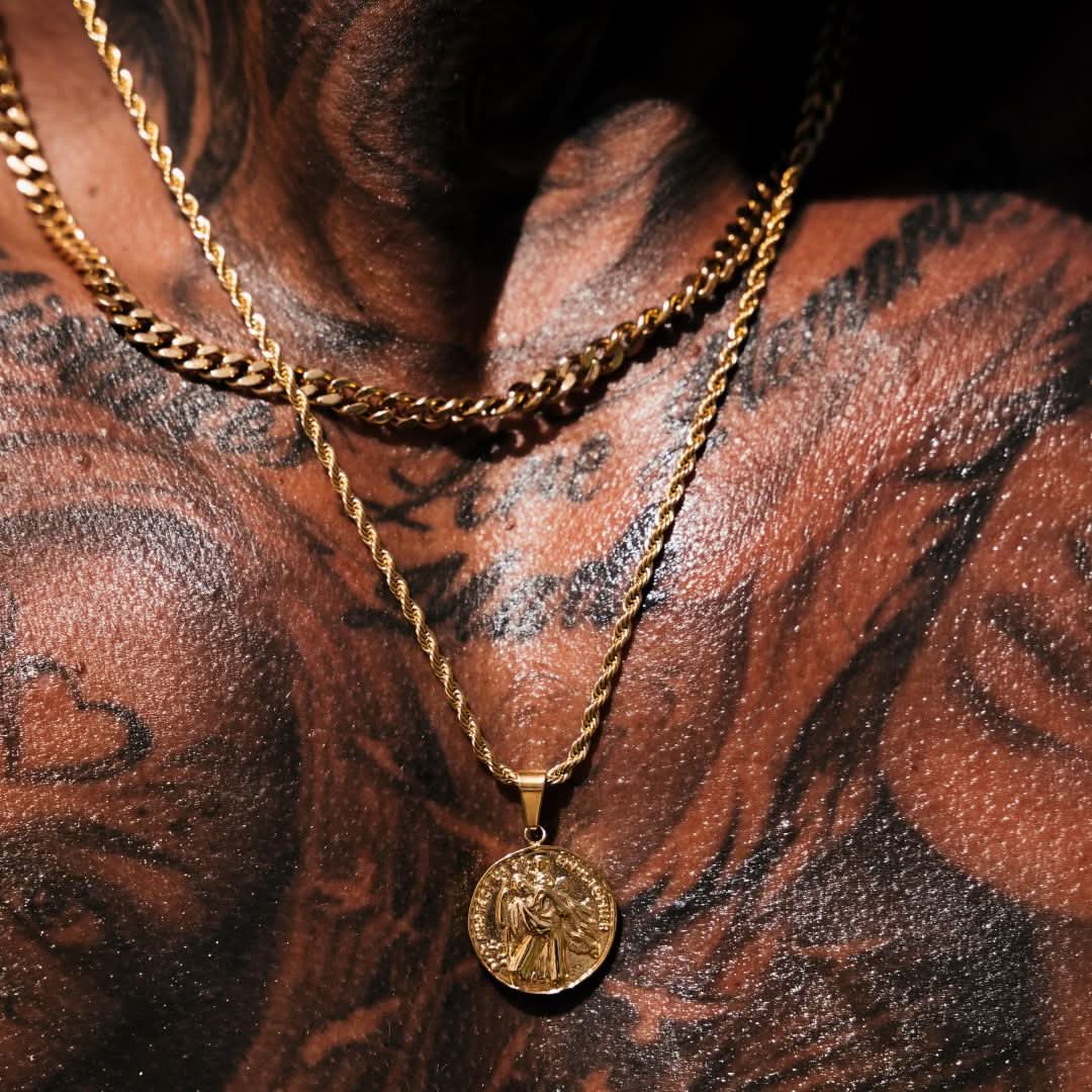 Men's Gold St Christopher Pendant | VIRAGE London