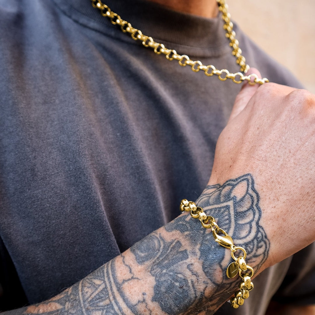 Men's Gold Belcher Set 8mm | VIRAGE London