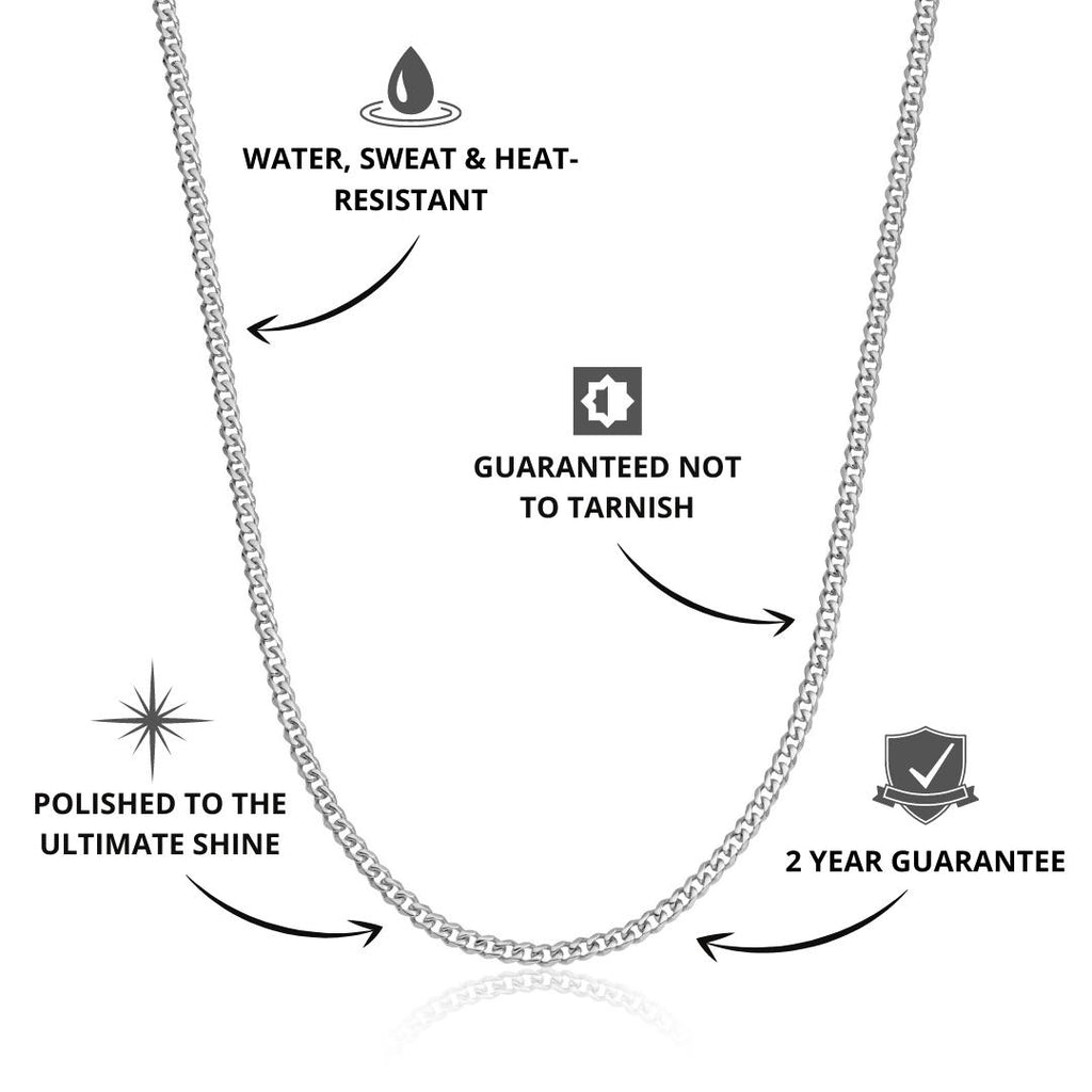 Men's Micro Cuban Chain Silver 3mm | VIRAGE London